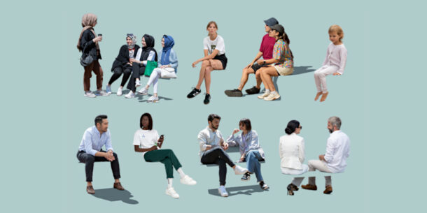 Download 8 free cutout sitting people from VIShopper | CG Channel